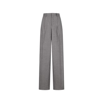 Celine Bundfaltenhose aus Kaschmirflanell - - Trousers - Damen - Grau - M