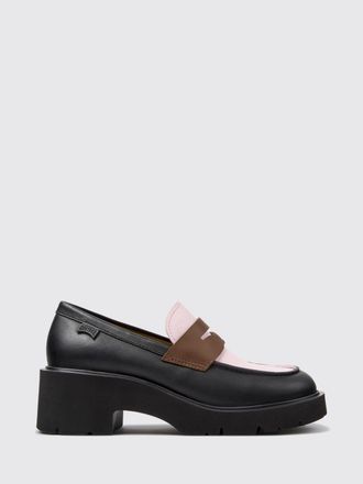 Camper Mocassins penny Twins bicolores en cuir de veau avec semelle plateforme