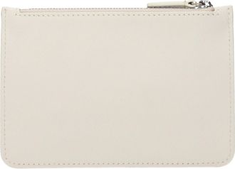 Courr&egrave;ges Logo-Detailed Leather Coin Purse - Beige