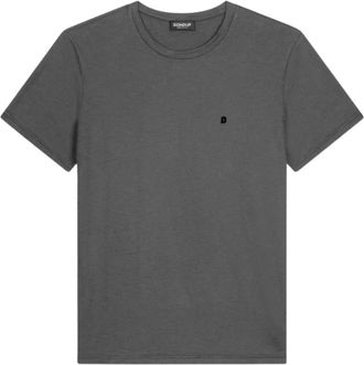 Dondup Homme, Tops, Gris, Taille: M T-shirt ras du cou regular en jersey flamm&eacute;