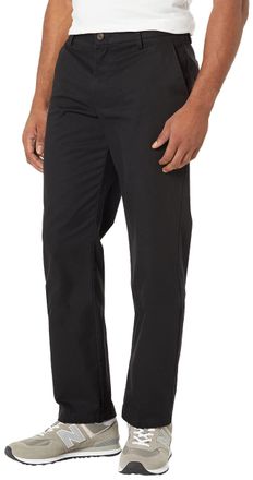 Amazon Essentials Herren Knitterarme Flatfront-Chinohose, Gerade Geschnitten, Schwarz, 35W / 30L