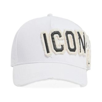 Dsquared2 Homme, Accessoires, Blanc, Taille: ONE Size Logo Appliqu&eacute; Cap
