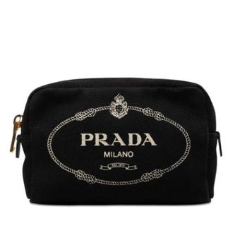 Prada Pre-owned Pochette en toile - Femme - Pre-owned - Noir - Taille: ONE Size