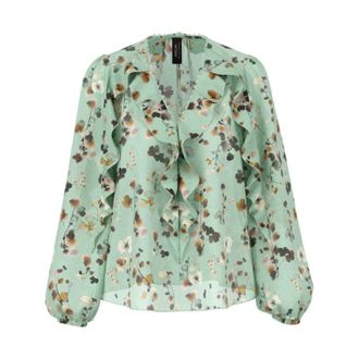 Marc Cain Bluse mit Volant-Besatz - - Blouses & Shirts - Damen - Gr&uuml;n - S