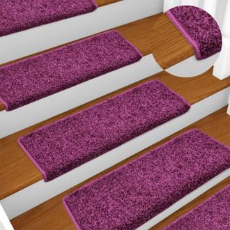 vidaXL Stufenmatten 15 Stk. 65x21x4 cm Violett Rechteckiger Rand Vidaxl