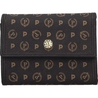 Pollini Mini-Geldb&ouml;rse mit Umschlag in Heritage-Print - - Accessories - Damen - Schwarzk - ONE SIZE