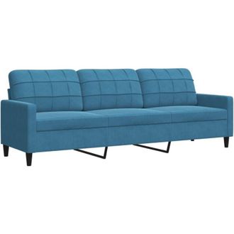 vidaXL 3-Sitzer-Sofa Blau 210 cm Samt Vidaxl