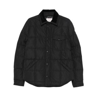 Moncler Homme, Vestes, Noir, Taille: XL Doudoune matelass&eacute;e avec col en velours