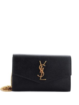 Saint Laurent sac &agrave; bandouli&egrave;re en cuir Uptown Chain Wallet - Noir