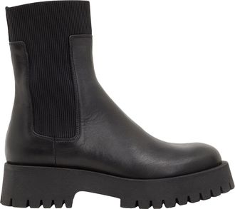 8 by YOOX LEATHER ANKLE BOOTS WITH SOCK DETAIL