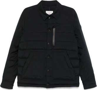 Moncler Kurze schwarze Daunenjacke mit Logo - - Jackets - Herren - Schwarzk - 2XL