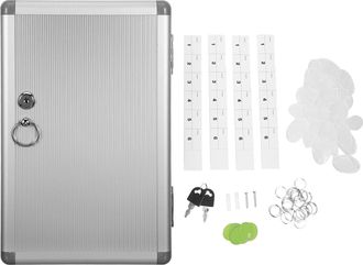 Valiclud Schl&uuml;sselschrank Metall 24 Positionen Wandmontage mit Beschriftbaren Etiketten Sichere Schl&uuml;sselaufbewahrung f&uuml;r Hotels B&uuml;ro Unternehmen Autoh&auml;user