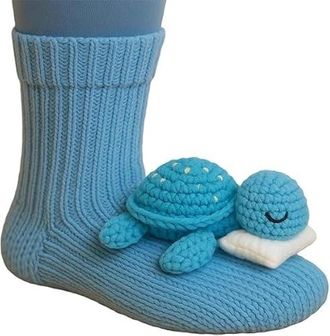 Generic 1 paire de chaussettes en tricot pour femme Motif paresseux des Highlands vache frappante, Tortue, Taille unique