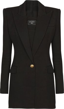 Balmain Femme, Robes, Noir, Taille: 42 FR Mini-robe ajust&eacute;e &agrave; double col et deux poches