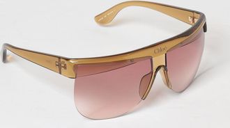 Chlo&eacute; Shield-Sonnenbrille von aus gr&uuml;nem Acetat mit abgerundeter Form und Schriftzug-Logo