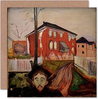 Wee Blue Coo Edvard Munch Roter Wildwein Geburtstagskarte