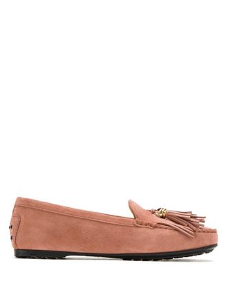 Tod's mocassins en daim &agrave; glands - Marron