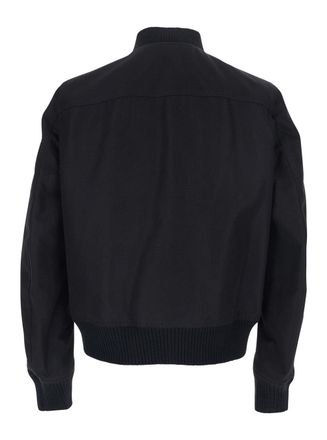 Rick Owens Mens Bomber Jacket Heizer Flight Black Cotton Blend Coat
