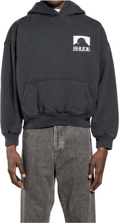 Rhude Homme, Sweatshirts et sweats &agrave; capuche, Noir, Taille: L Moonlight Pack Sweat &agrave; capuche Vintage