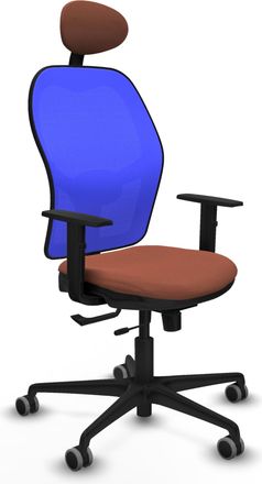 Piqueras y Crespo B&uuml;rostuhl aus Stoff mit 1D-Armen, h&ouml;henverstellbare Lendenwirbelst&uuml;tze und festes Kopfteil, ausgestattet mit Syncro/Traslack und eingespritztem Schaum