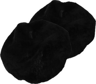 Artibetter 2 St&uuml;ck Gepolsterte Samt Toilettendeckelbez&uuml;ge Maschinenwaschbar L&auml;nglich und Rund Passend Schwarzer Wc Deckelschutz f&uuml;r Badezimmer