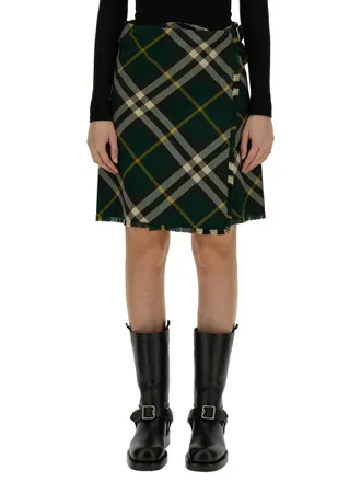 Burberry Wool Mini Skirt - Green