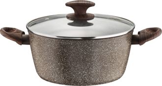 Pintinox Pinti Aluminium Fleischtopf mit Deckel 28 cm Ø Serie Natura Antihaftbeschichtung Induktion