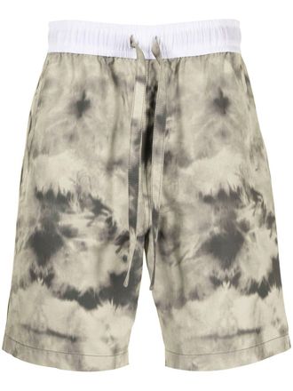 Ports V Shorts mit Batik-Print - Gr&uuml;n