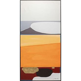 Kare Design Design Gerahmtes Bild Abstract Shapes, Orange, Leinwand, Wanddekoration, Kunstwerk, Abstrakt, Modern, Wohnzimmer, Schlafzimmer, Flur, 73x143cm