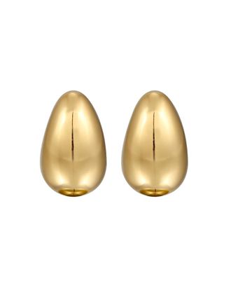 Elli Boucles doreilles gouttes épaisses en argent massif 925 plaqué or - Doré