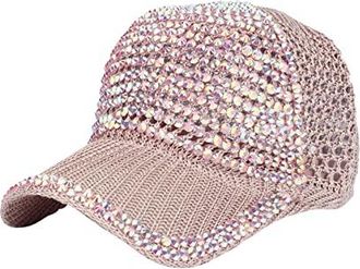 Generic Casquette de baseball r&eacute;tro pour femmes et hommes clout&eacute;s r&eacute;glable queue de cheval en maille casquette de baseball brillante d&eacute;contract&eacute;e casquette de