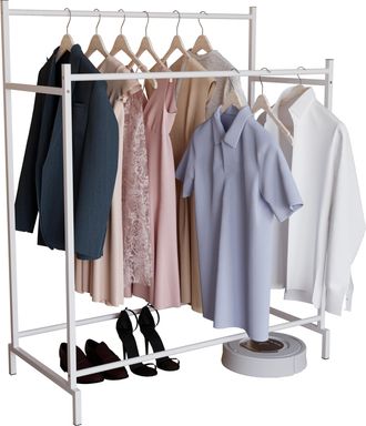 VCM Metall Kleiderschrank | offener Schrank | begehbarer | Kleiderständer| Maße ca. H. 136 x B. 103 x T. 52 cm- Labol L