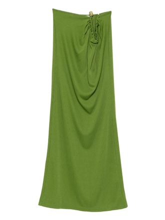 CHRISTOPHER ESBER jupe nervurée à effet froncé - Vert