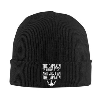 Generic Tricot&eacute; Bonnet Le Capitaine a Toujours Raison Je suis Le Capitaine Respirant Knit Beanie Unisexe Tricoter Chapeau pour Sports Femme Ski