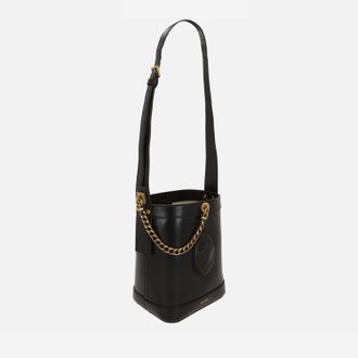 Versace Womens Bucket Bag La Medusa Leather Black Shoulder
