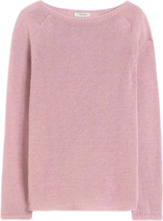 Max Mara Femme, Pulls, Rose, Taille: 36 FR Maglia in filato leggero di puro lino