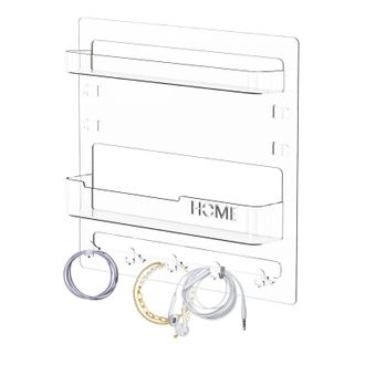 Generico Bedroom Floating Shelves - Wall Mount Shelf | Wall Stick On Rack | Floating Bathroom Storage Racks, Adhesive Bedside Shelf Accessories Organizer with 