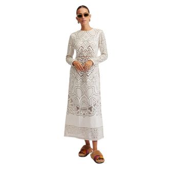 La DoubleJ Lacey Swing Kleid - - Dresses - Damen - Wei&szlig; - XL