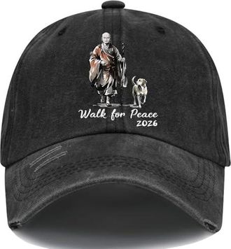 Generic Casquette de marche de la paix, casquette de baseball r&eacute;tro pour homme et femme, Noir, Taille unique