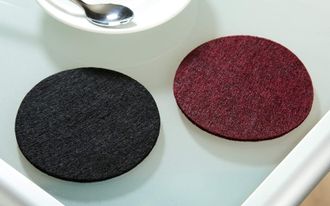 Gilde Filzuntersetzer rund Filz Untersetzer 4er Set, Varianten:rund Bordeaux-rot