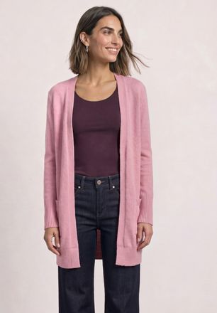 Street One Cardigan STREET ONE, Damen, Gr. 34, rosa (vintage blush meliert), Web, 37% Baumwolle, 34% Polyacryl, 26% Polyester, 3% Elasthan, unifarben, comfort fi