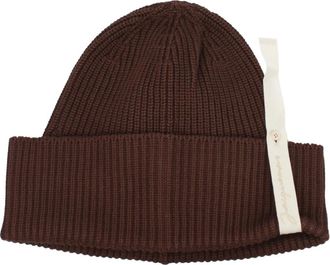 Jacquemus Femme, Accessoires, Brun, Taille: ONE Size Bonnet en Coton Marron avec Logo Latéral