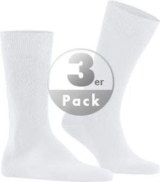 Falke Herren Socken wei&szlig; Baumwolle unifarben