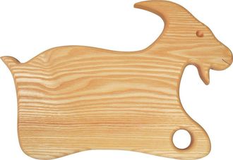 Mitienda Fr&uuml;hst&uuml;cksbrettchen aus Holz mit Tiermotiv Ziege inkl. Eierhalter Schneidebrett f&uuml;r Kinder