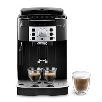 DeLonghi Magnifica S - Perfetto Kaffeevollautomat mit klassischem Milchaufsch&auml;umer, Espresso- und Cappuccino Kaffeemaschine, Bedienfeld mit Tasten, Schwarz (EC