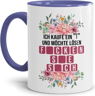 Tassendruck Tasse mit frechem Motiv - Ich kaufe EIN und löse - Ficken sie Sich - Geschenke für Freunde und Kollegen zum Geburtstag | Spruch-Tasse Innen & Henkel C