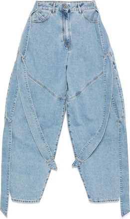 The Attico Femme, Jeans, Bleu, Taille: W27 Pantalon de charpentier en denim &agrave; jambes larges