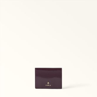 Furla Camelia Kompaktes Portemonnaie S Winter Bloom Violett Lackiertes Strukturiertes Ares Leder Damen