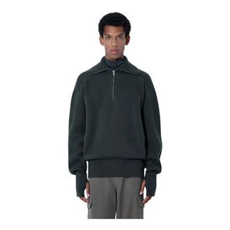 Rier Gerippter Pullover mit hohem Kragen - - Knitwear - Herren - Gr&uuml;n - S