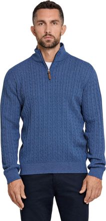 Lindbergh Pullover Herren mit Rei&szlig;verschluss | Strickpullover Zip Herren aus 100% Baumwolle im Zopfmuster | Relaxed Fit mit hohem Kragen & Rippb&uuml;ndchen | Farbe 